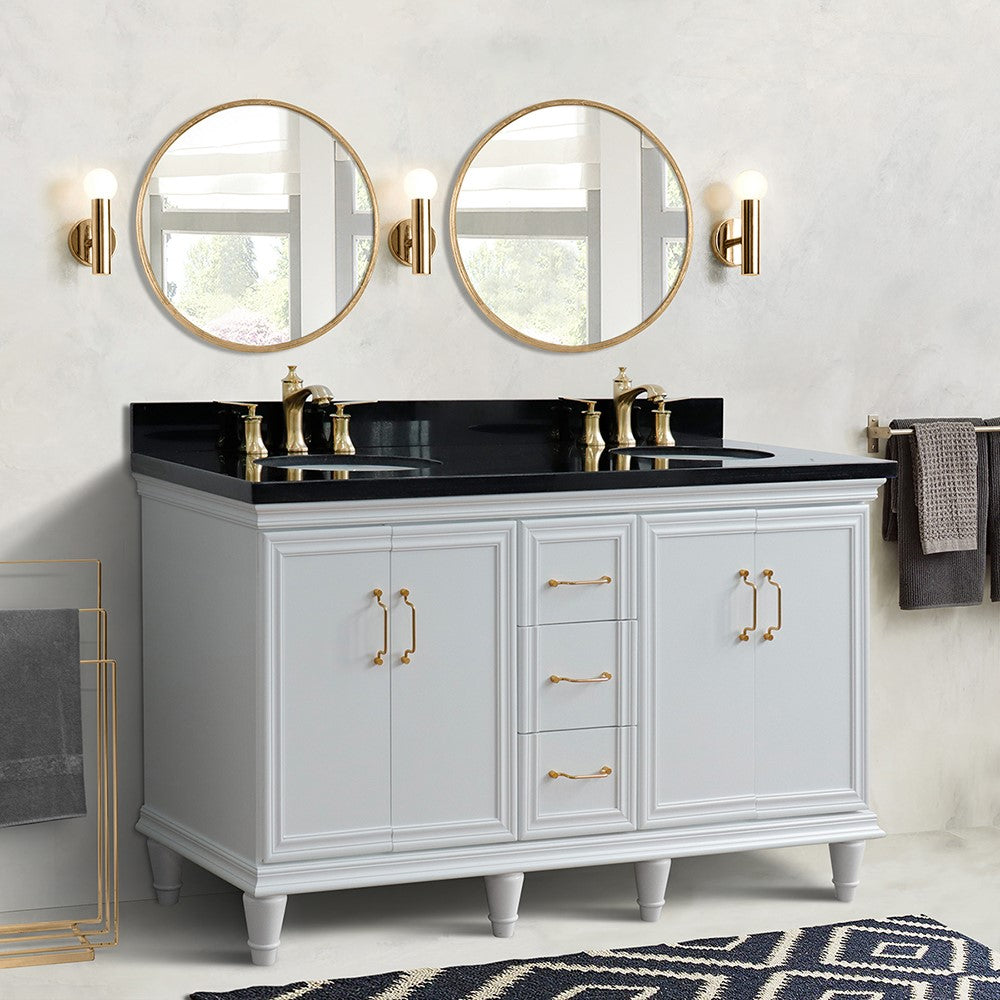 Forli 61" White Double Bathroom Vanity (400800-61D-WH) — Bathry